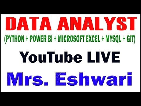 DATA ANALYST TUTORIAL BY Mrs. ESHWARI