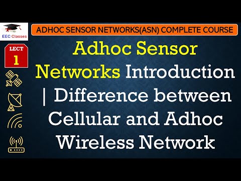 L1: Adhoc Sensor Networks Introduction | Difference between Cellular and Adhoc Wireless Network