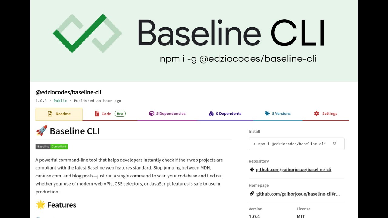 Baseline Tooling Hackathon - BaselineCLI