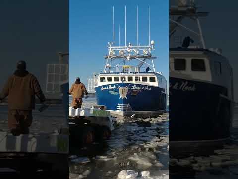 Launching A Huge Lobster Boat
