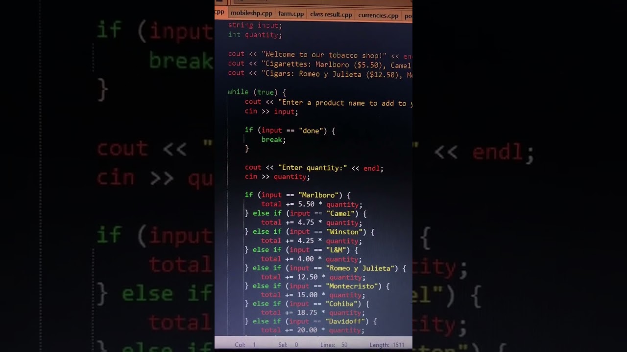 tobacco shop c++#coders #codinglife #codelife #codingninja #codemasters #coding #code #coders #cpp