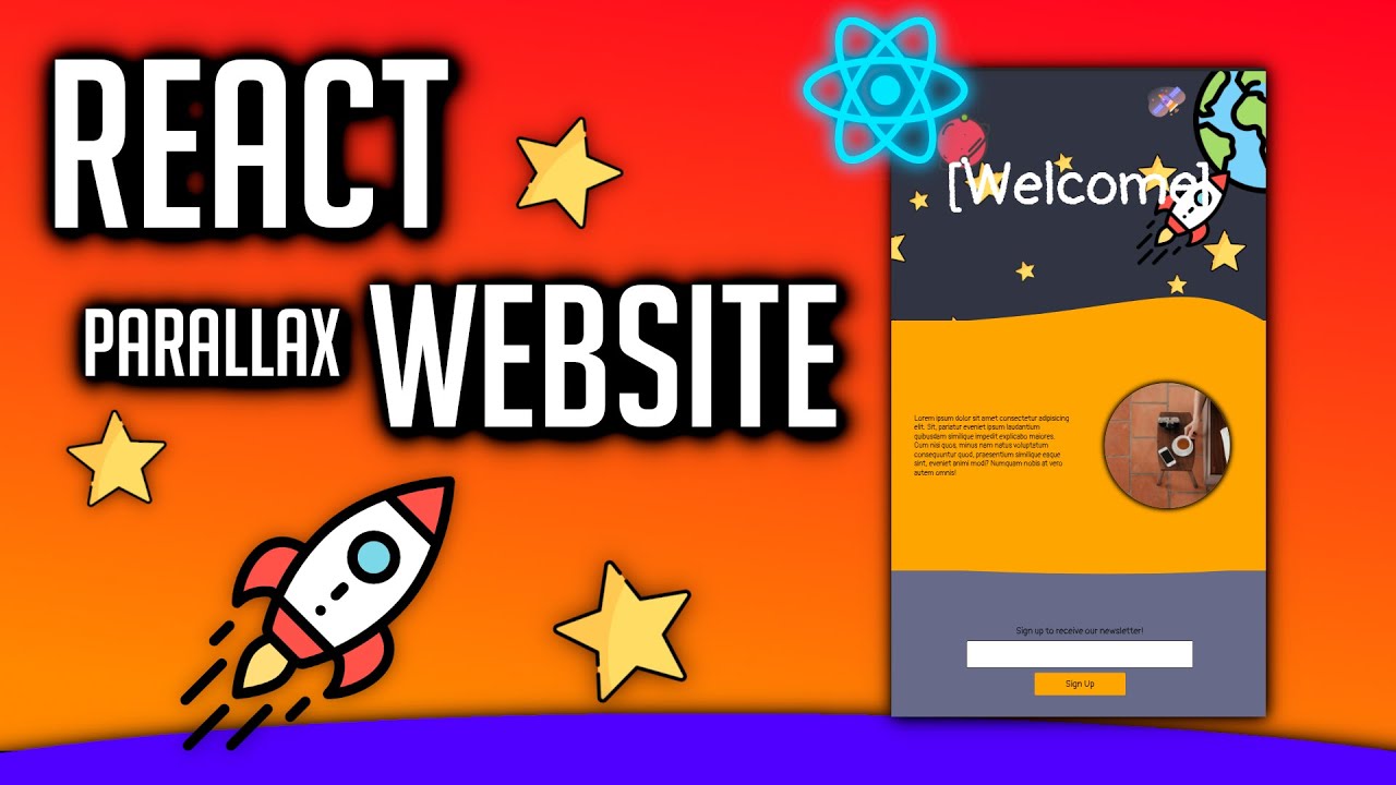 React Website Tutorial - Beginner Project using Parallax Elements | Responsive
