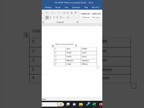 How to Add a Caption to a Table in Microsoft Word #mswordtable #table #microsoft