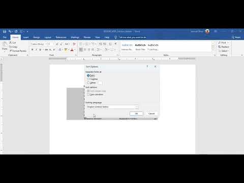 HOW TO SORT BY LAST NAME IN MS WORD
