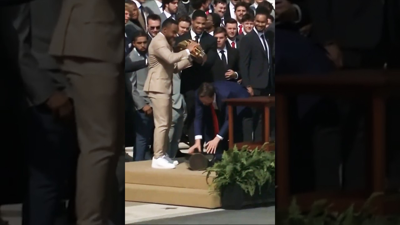 JD Vance Fumbles Football Trophy