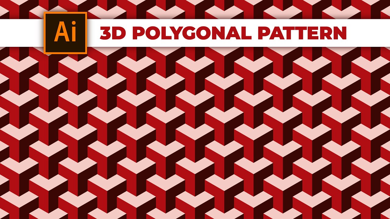 3D polygonal pattern | Adobe illustrator tutorial