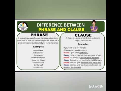 Difference between Phrase and Clause