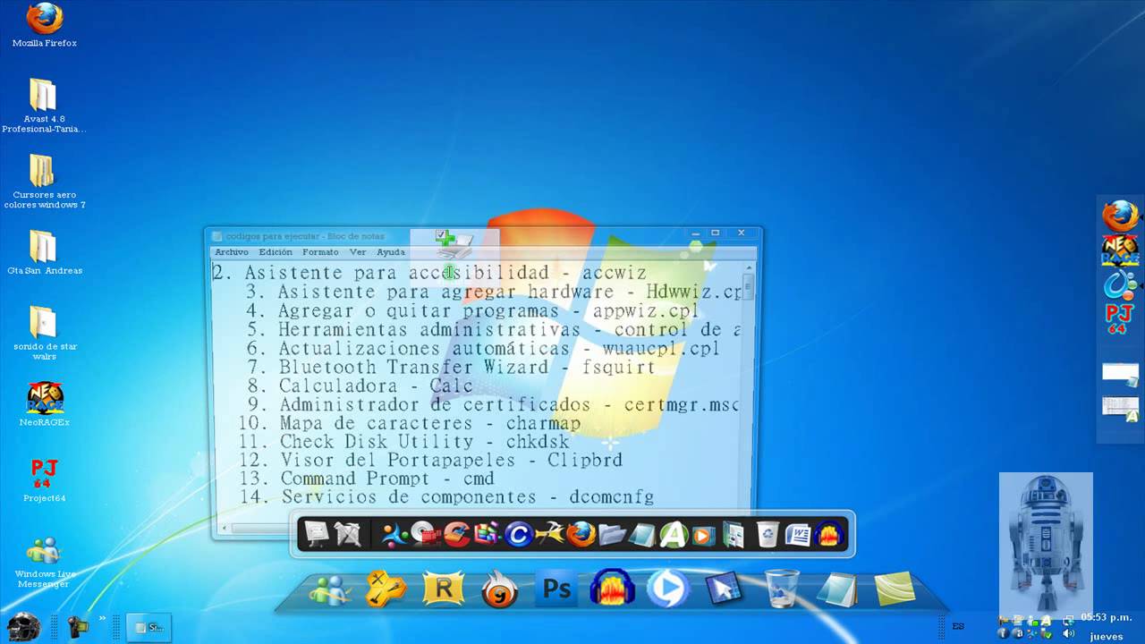 140 Comandos Para Ejecutar Xp Windows 7