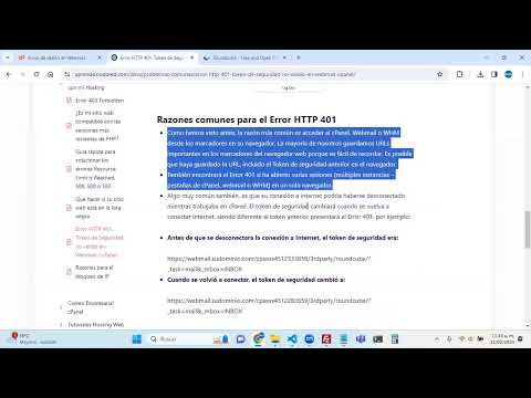¿Tienes correo con webmail? te pide la contraseña o te manda http error 401, token de seguridad?