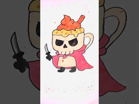 How to draw Cappuccino Assassino in my style ☕☠️| Step by step drawing #shorts