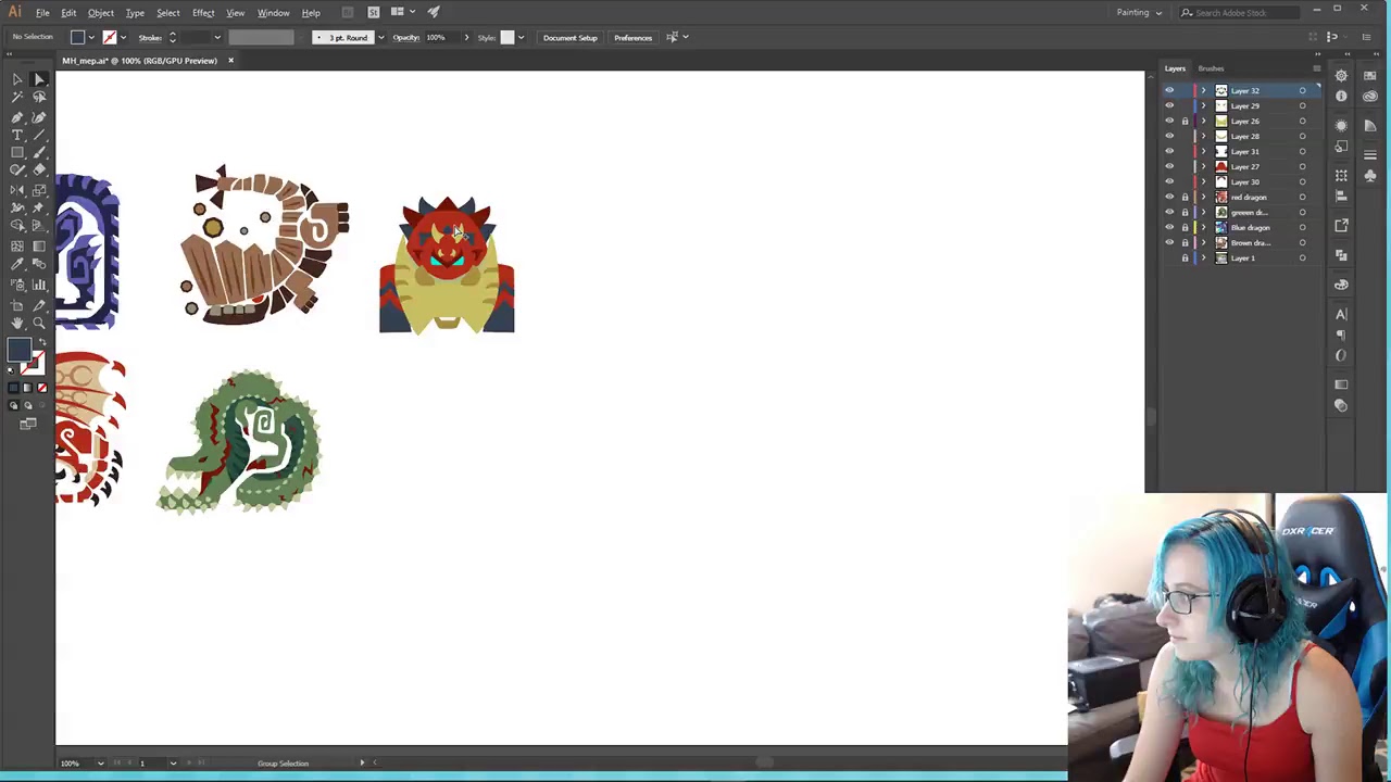 Vectorizing Monster Hunter Icons