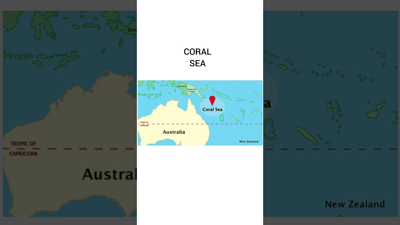 Coral Sea in world map