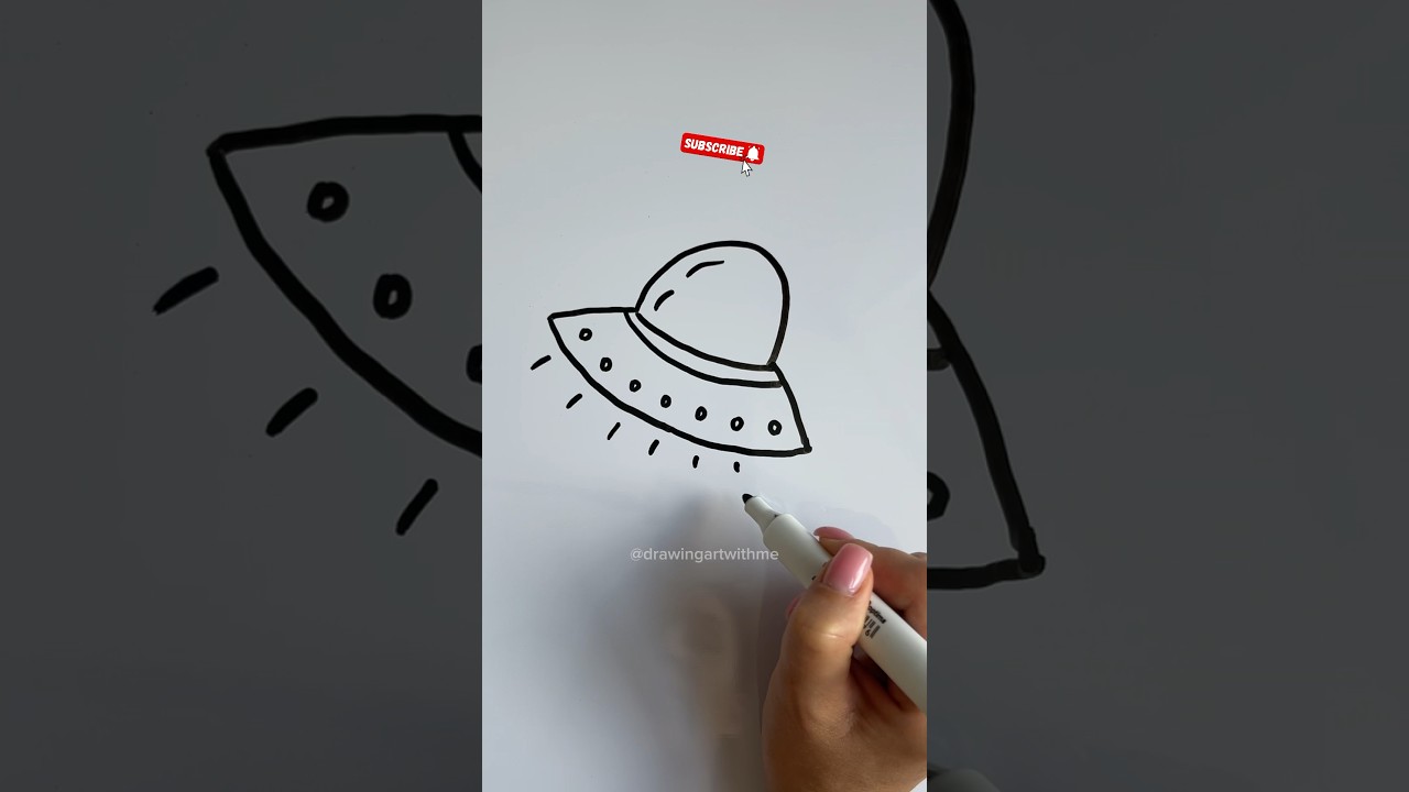 How to draw UFO 🛸 #easydrawing #howtodraw #drawingtutorial #kidsdrawing #drawingforkids