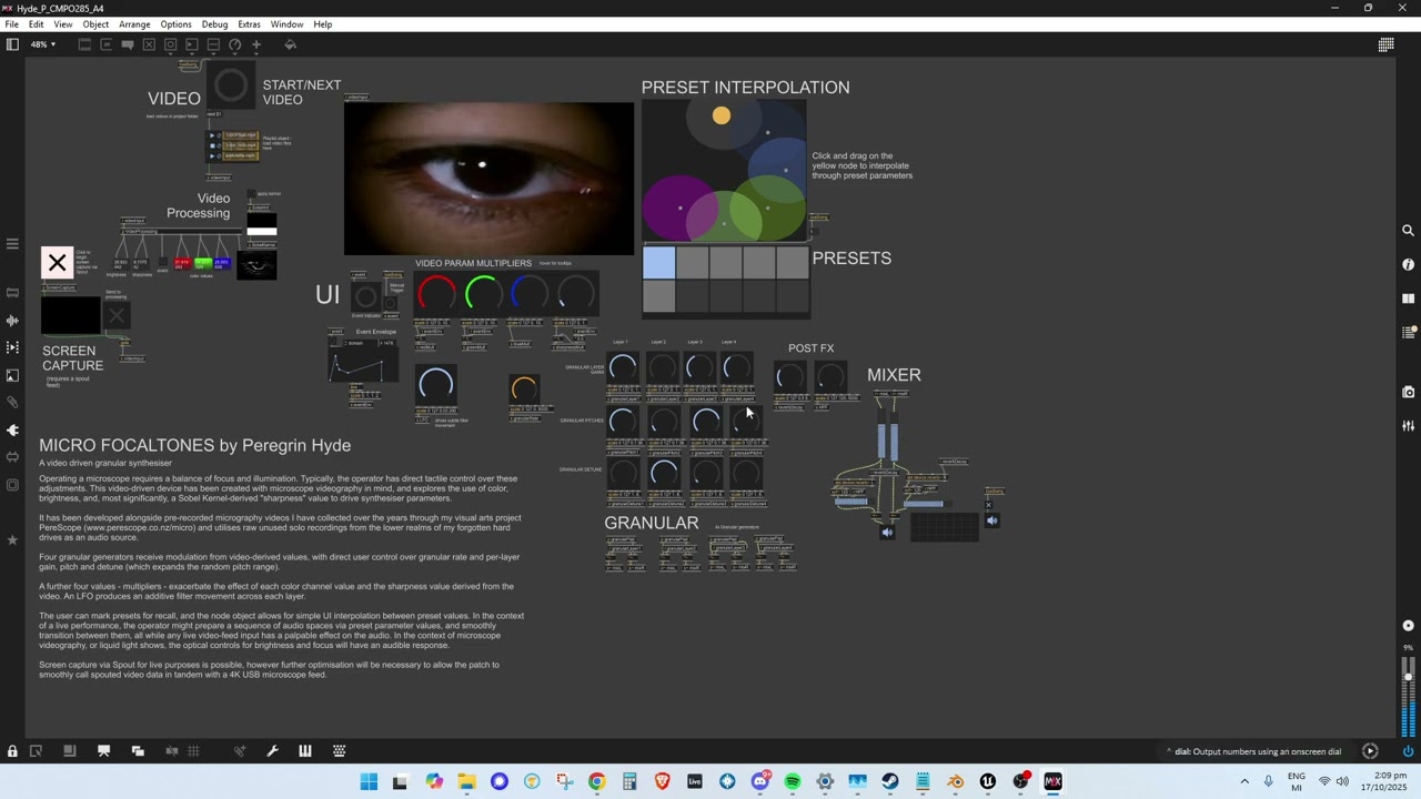 Microfocal Tones (Max MSP project by P Hyde)