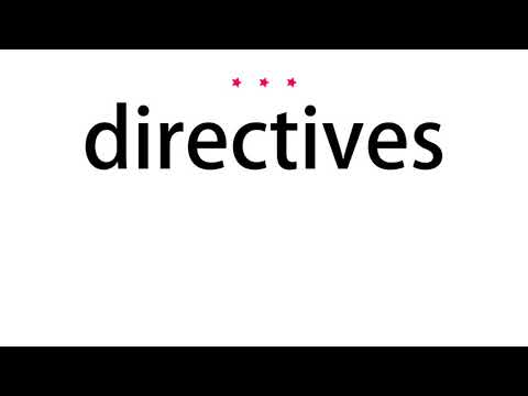 How to pronounce directives - Vocab Today