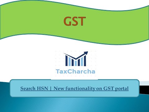HSN code finder || New functionality on GST Portal || Taxcharcha