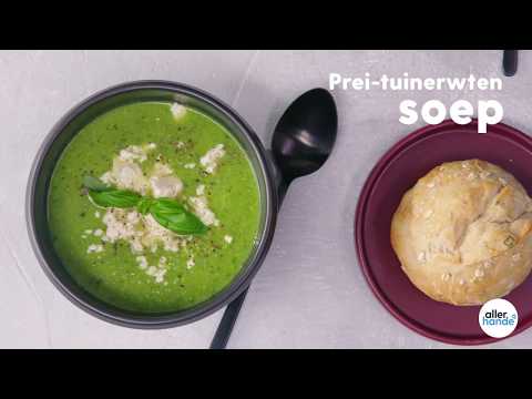 Wat eten we vandaag? Soep van prei, tuinerwten en basilicum - Allerhande