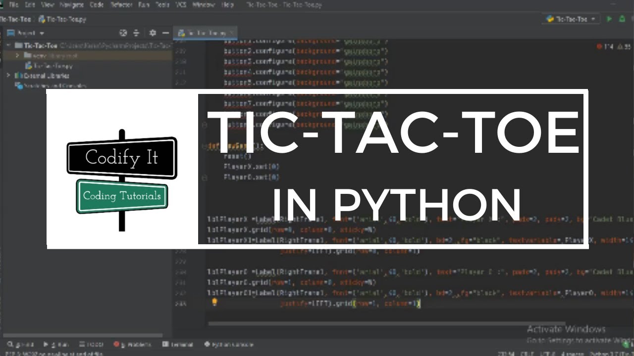 How To Code a GUI Tic-Tac-Toe Game in Python | Tutorial | #tkinter #python