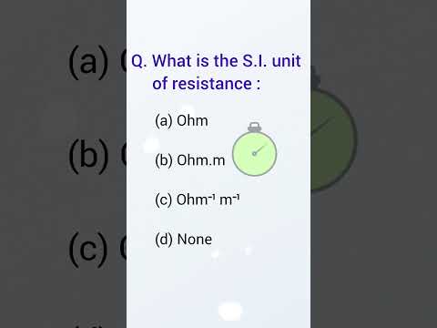What is the SI unit of resistance || Physics MCQ for all competitive exams #shorts #physics