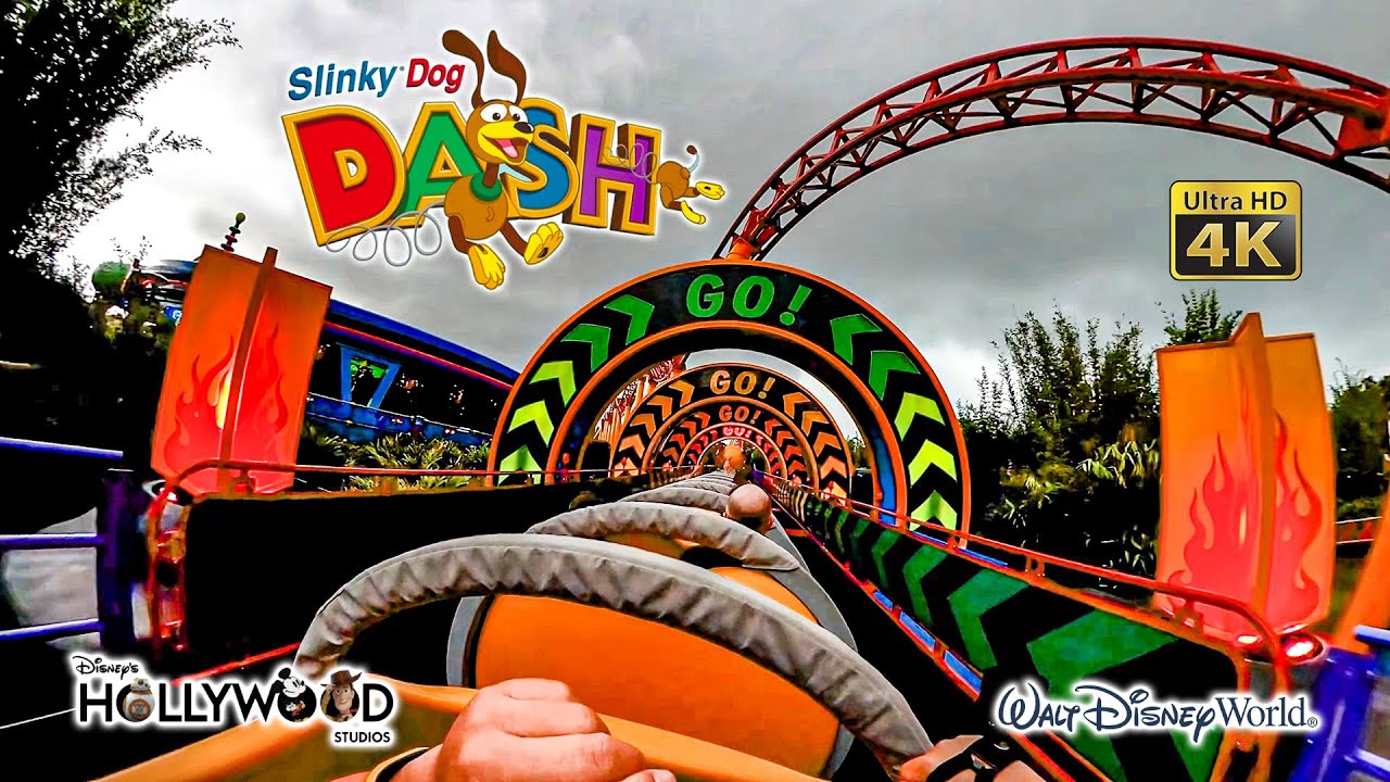 Slinky Dog Dash Roller Coaster On Ride Back Seat 4K POV Walt Disney World 2021 06 14