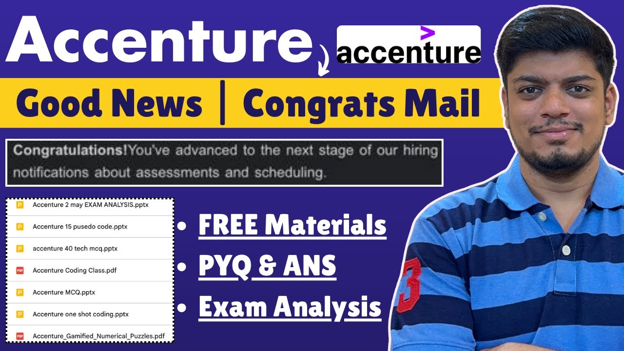 🔥Accenture Congrats Mail Good News | Mock Test! | Accenture FREE PDF Materials (All Exams)