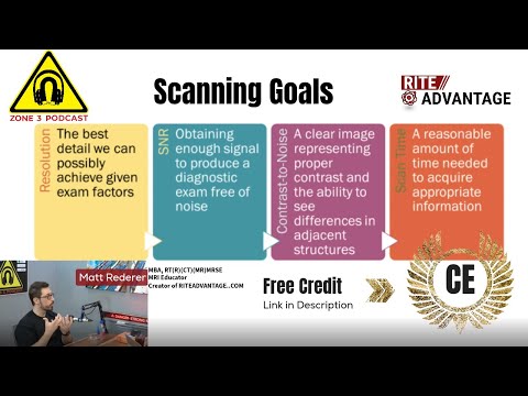 Scanning Goals!!! Optimizing for Time, CNR, SNR, Resolution with Matt Rederer from RiteAdvantage.com