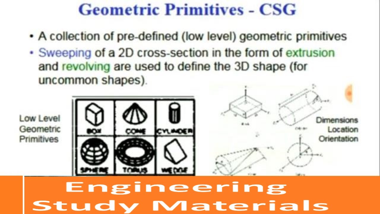 Constructive Solid Geometry Lecture | Geometric Modeling Techniques | ENGINEERING STUDY MATERIALS