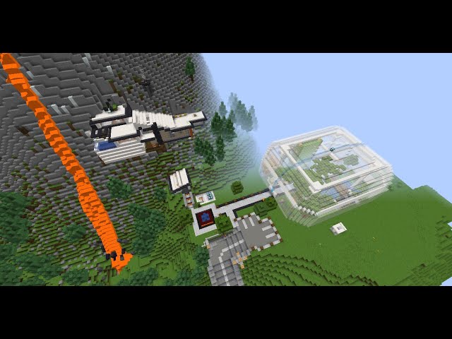 Volcano modern redstone house Minecraft Map