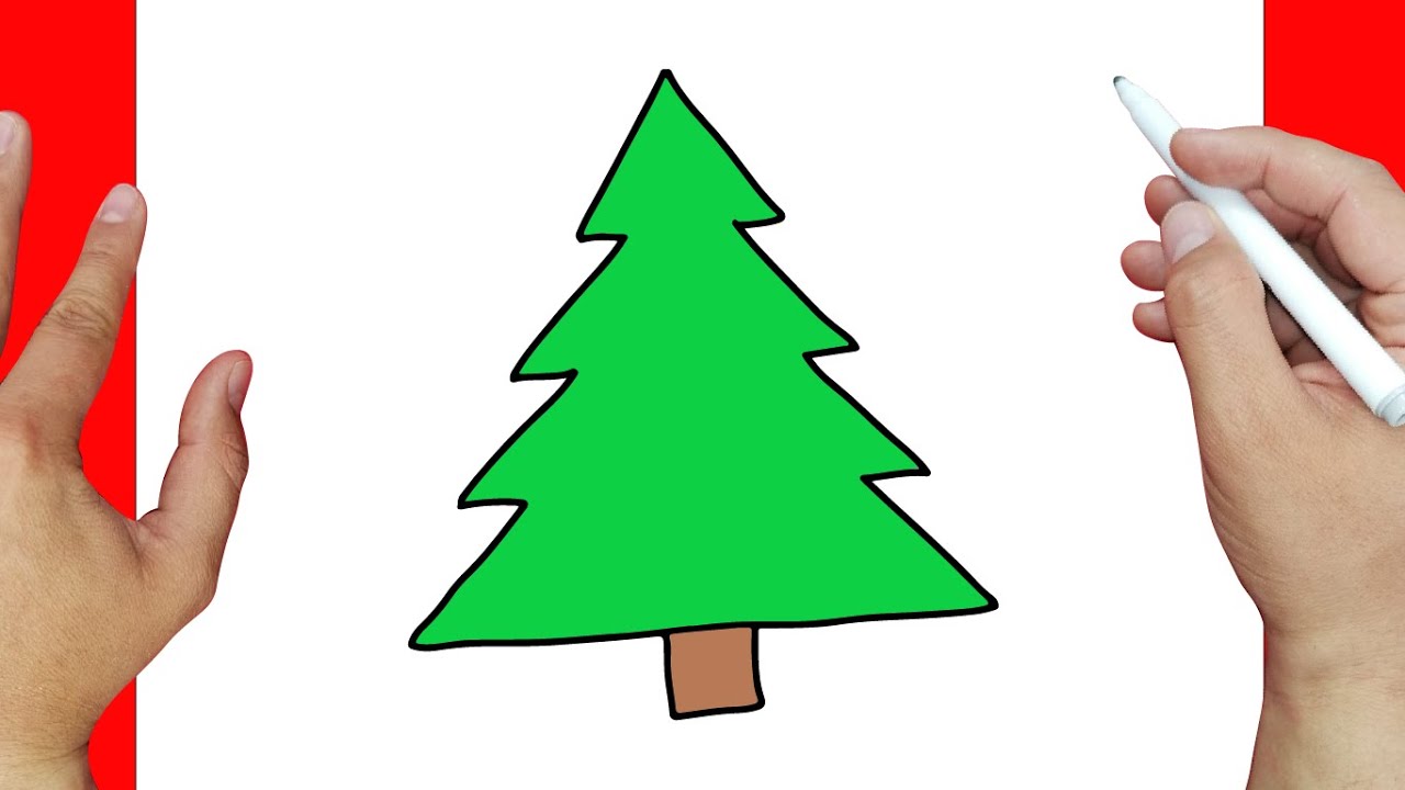How to draw a Christmas tree step by step | Easy drawings