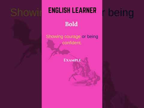 English Word - bold - Meaning With An Example  #englishwords #english #bold
