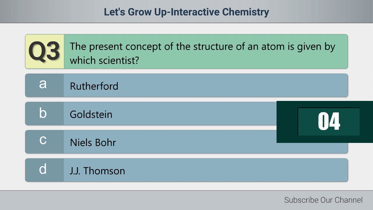 Atomic Question and Answer Quiz  | Interactive chemistry Atom
