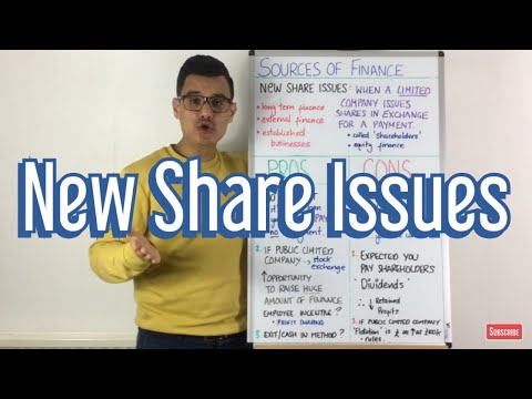 New Share Issues - Sources of Finance