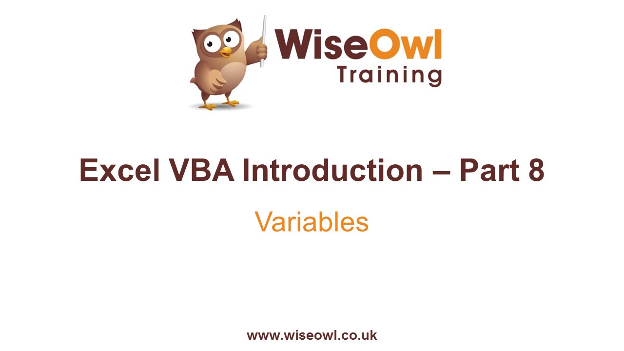 Excel VBA Introduction Part 8 - Variables