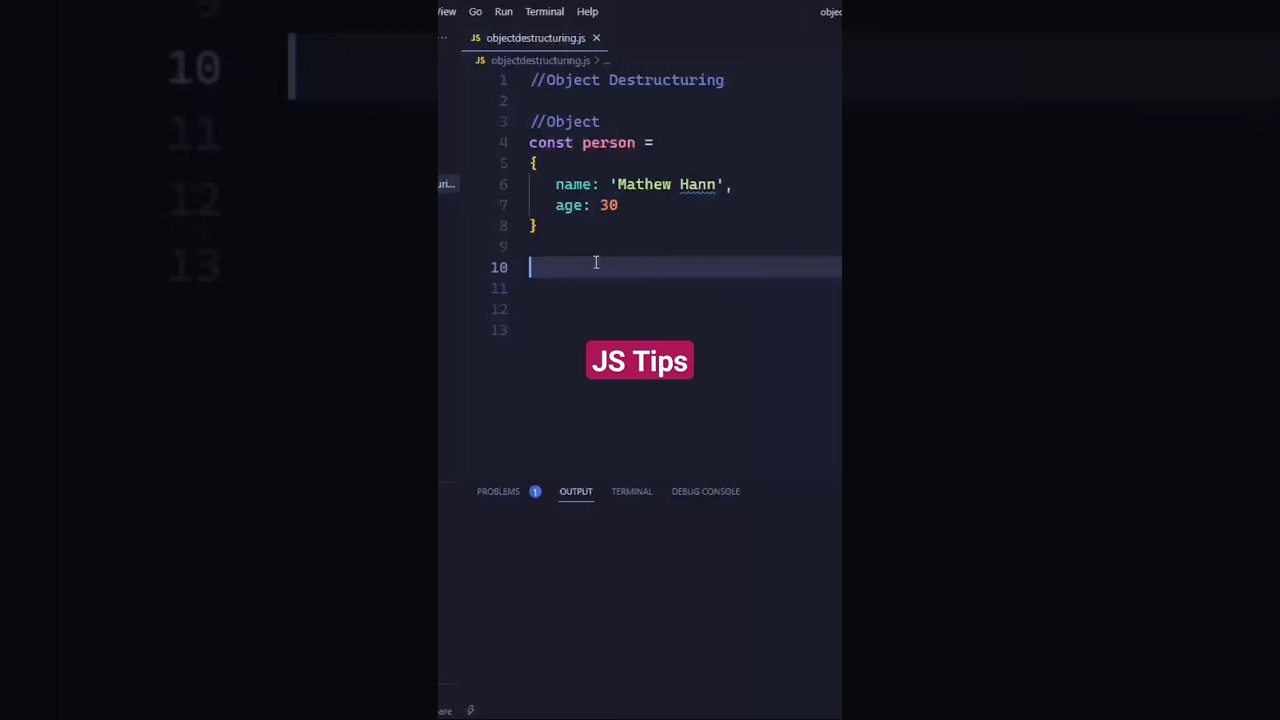 Demystifying Object Destructuring: A Quick Tutorial #shorts #javascript #infinitestack #coding