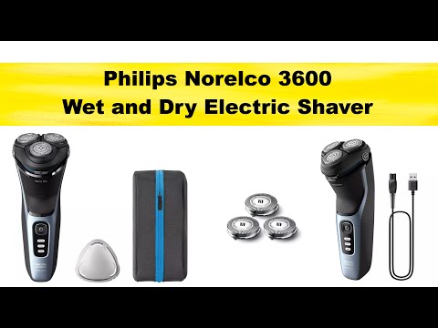 Philips Norelco Shaver 3600 Rechargeable Wet and Dry electric shaver with pop up trimmer and pouch.
