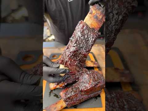 Smoked bbq party beef ribs