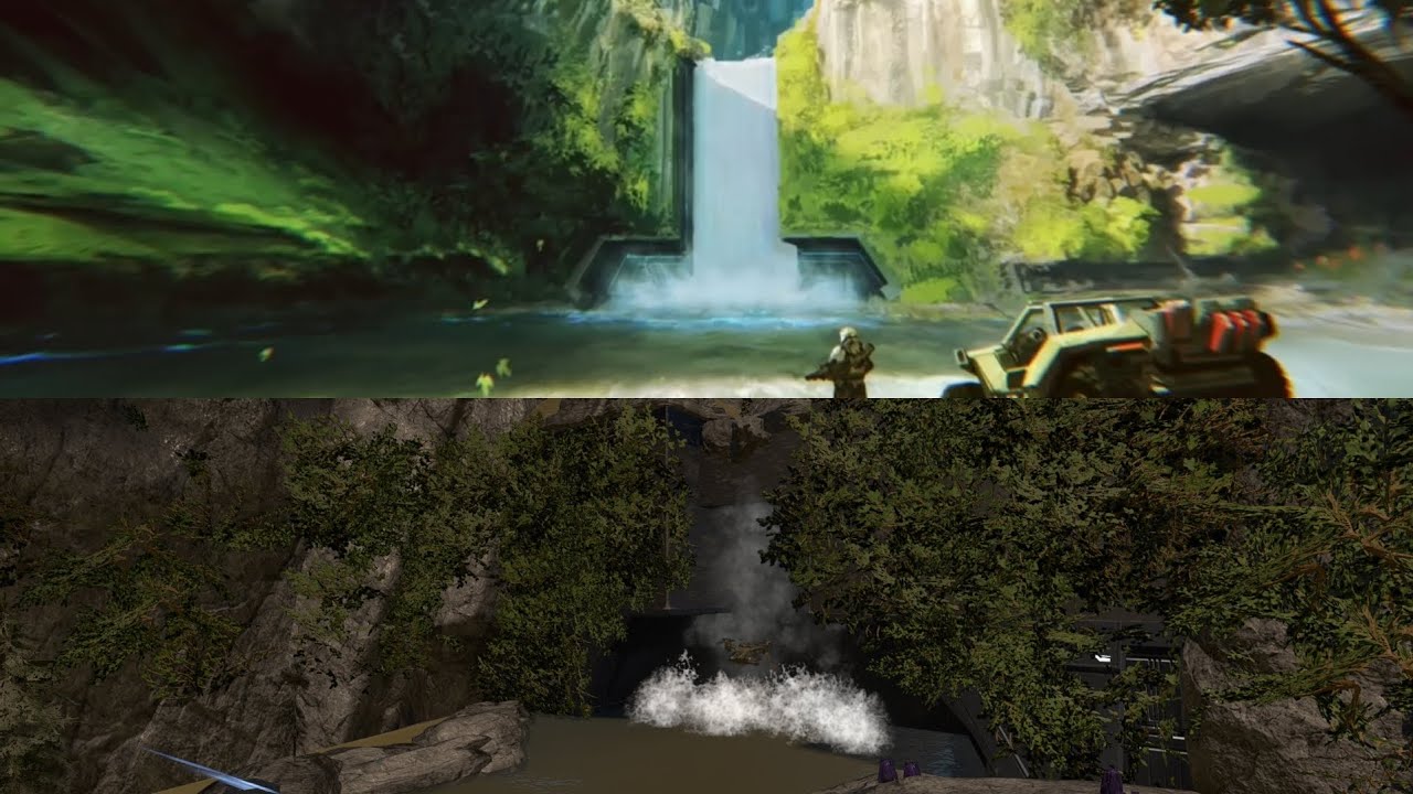 I made a PvP map inspired by concept art in Halo Infinite 