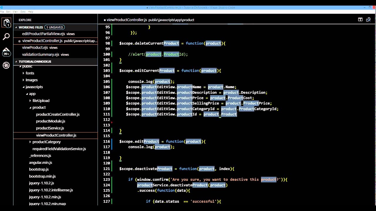 CRUD app with AngularJs, Node js, express js, Bootstrap, EJS, MySQL PART XVI