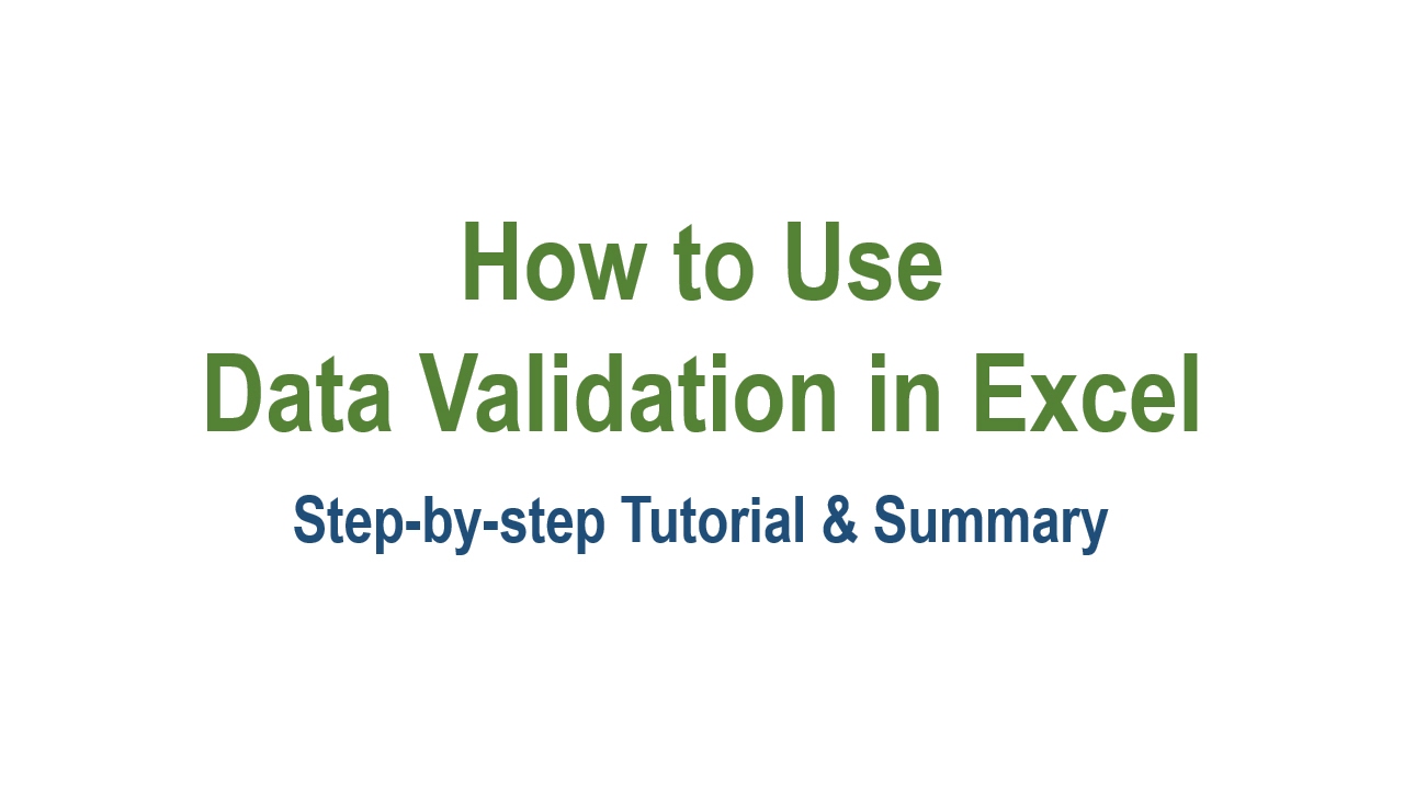 How to Use Data Validation in Excel | How to Validate Data in Excel