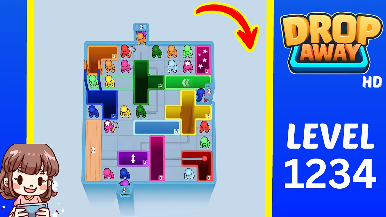 Drop Away Level 1234 Solution Walkthrough