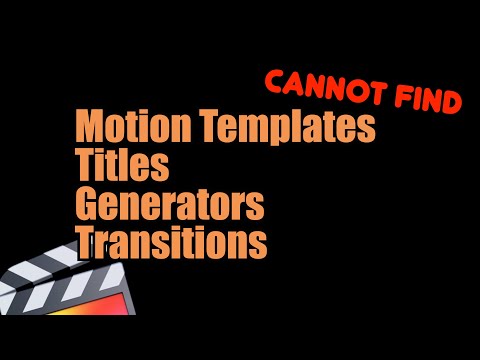 Install FCPX Plugins - No "Motion Templates" (Titles, Generators, Transitions) | Final Cut Pro X