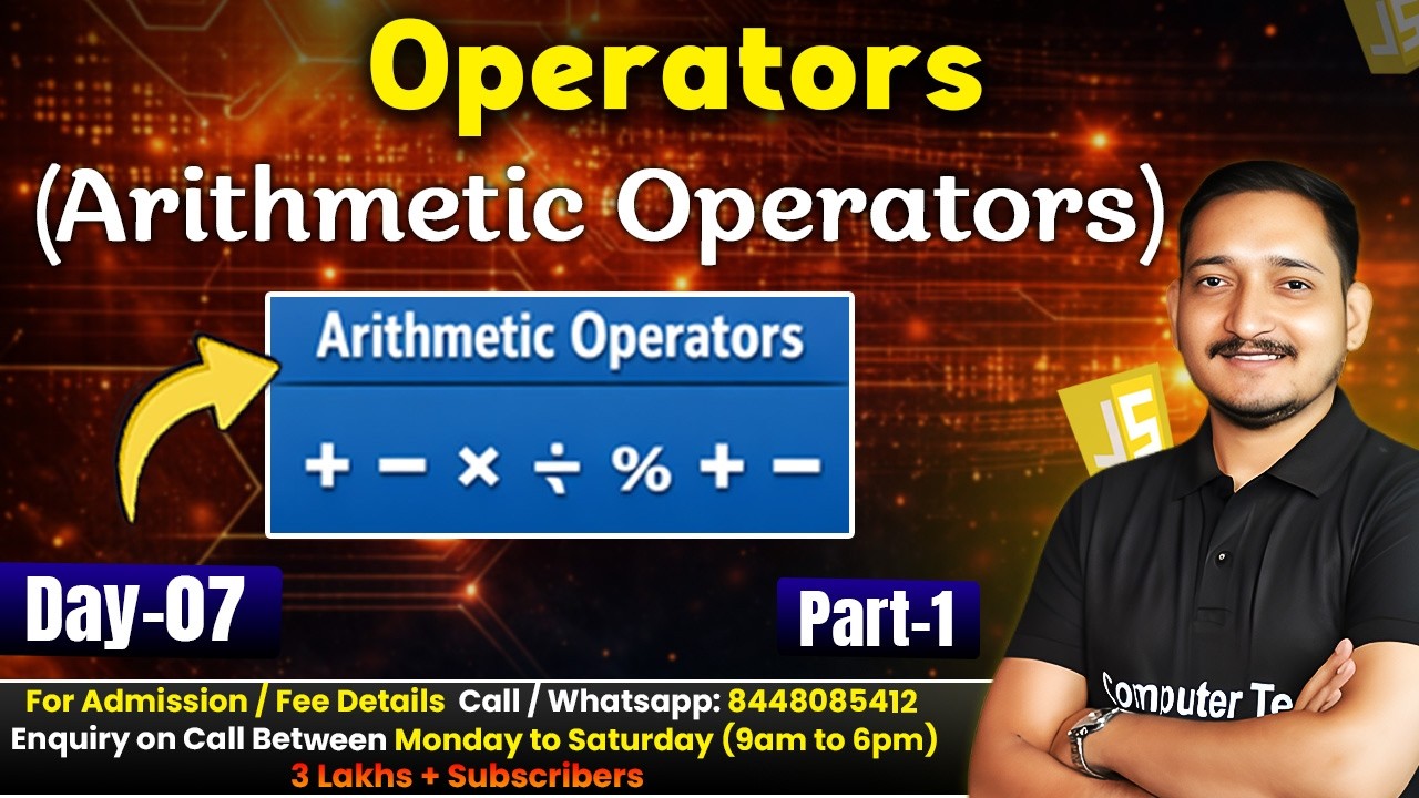 #7 Arithmetic Operators in JavaScript | JavaScript Tutorial for Beginners | Computer Tech Academy