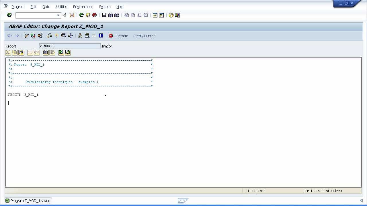 SAP ABAP Training - Modularizing Programs