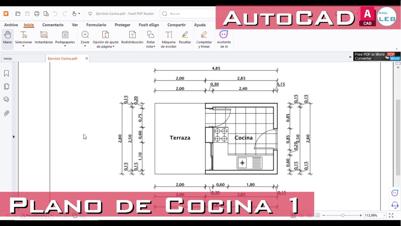 [AutoCAD]-Plano de Cocina Parte 1