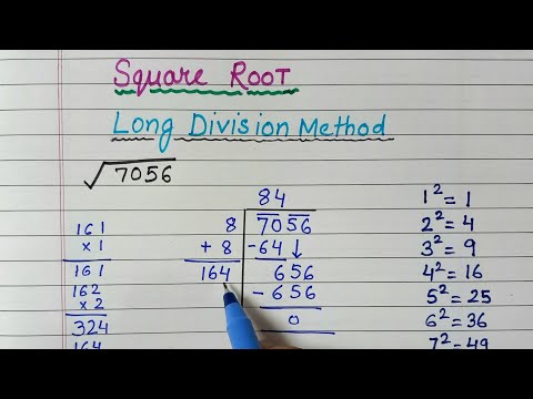 Square root of 7056 by Long Division Method