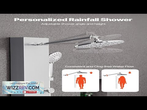 Shower Panel Tower System Stainless Steel Column Rainfall Head Massage Jet 3Mode Review