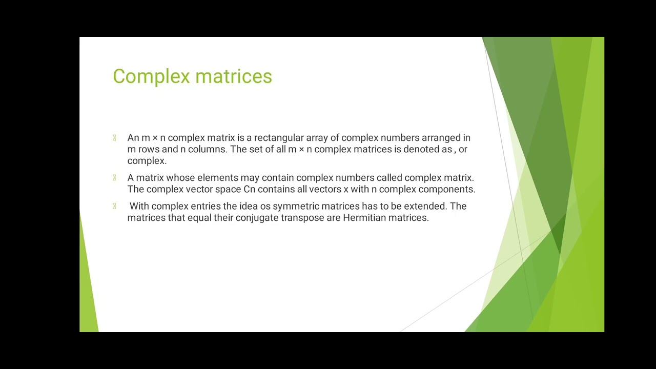 Maths ppt [complex matrices]