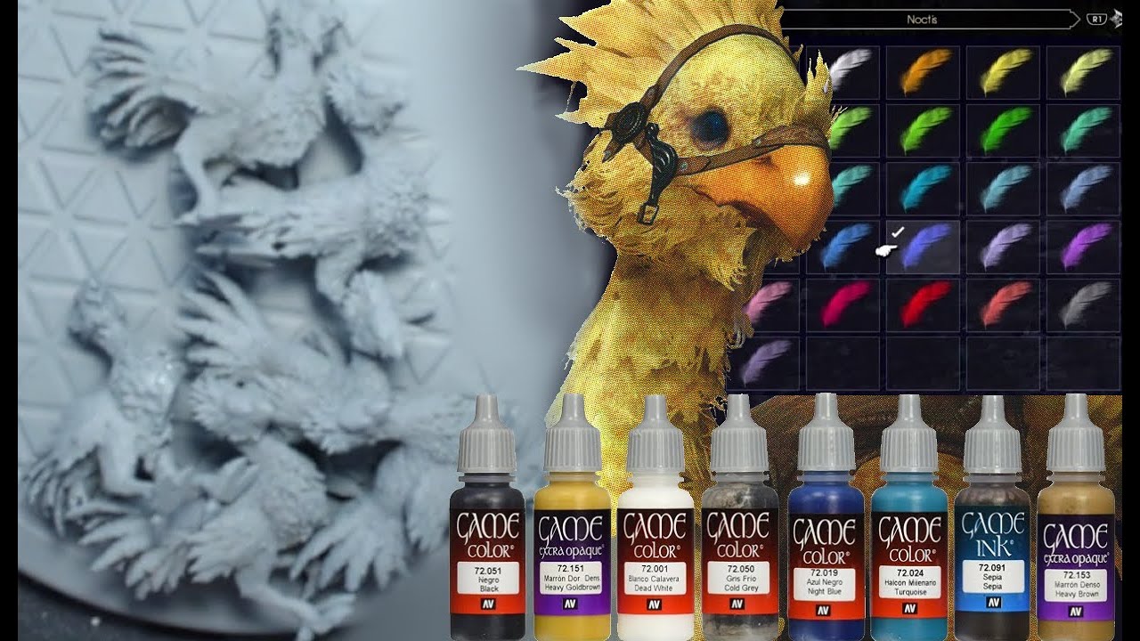 3D Model Printer Chocobo Painting.