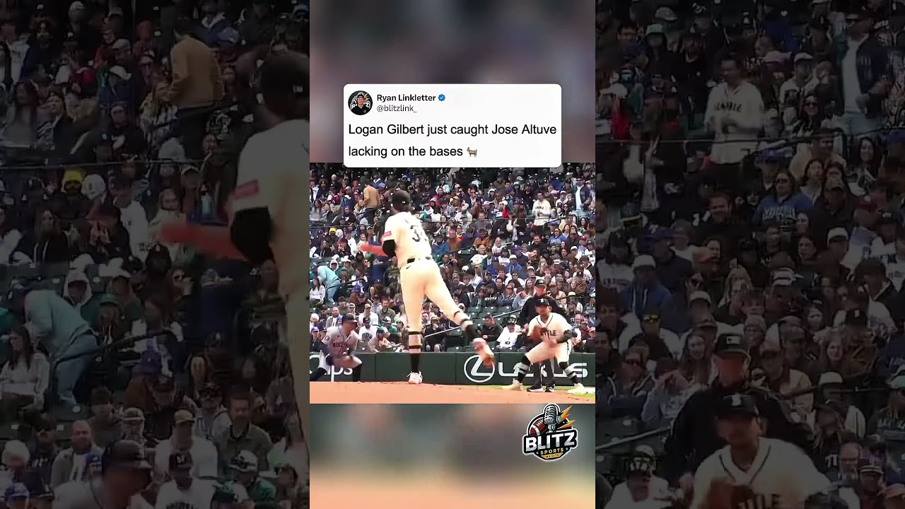 Elite pickoff move here from Logan Gilbert 🔥 #mlb #baseball #mariners