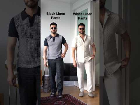 Black or White linen pants. Which one do you prefer? #linen #linenfashion #pants